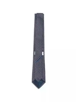 FERRAGAMO Gancini Pattern Silk Tie