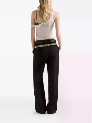 Prada Kid Mohair Wide-leg Tailored Pants