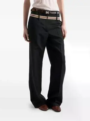 Prada Kid Mohair Wide-leg Tailored Pants