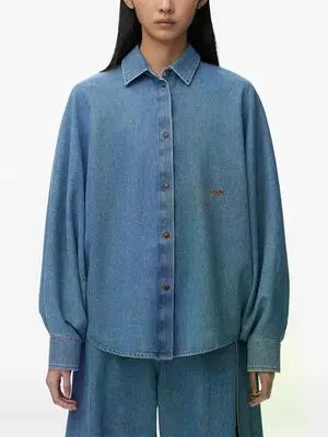 Loewe Anagram Embroidered Denim Shirt