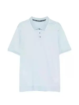 Karl Lagerfeld Logo-print Tipped-collar Polo Shirt - Blue