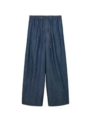 Loewe Drawstring Chambray Trousers - Blue