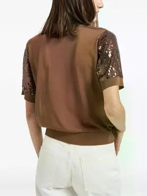 Liu Jo Sequin Embellished Short Sleeve Blouse