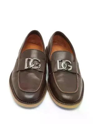 Dolce & Gabbana Logo-plaque Leather Loafers