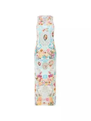 Camilla Lace Floral-print Midi Dress