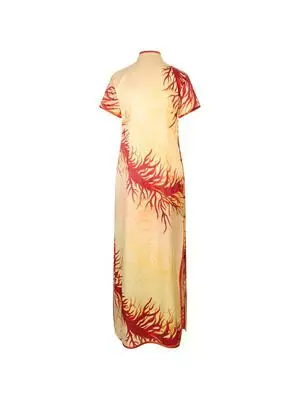 F.R.S FOR RESTLESS SLEEPERS Leaf-print Maxi Dress