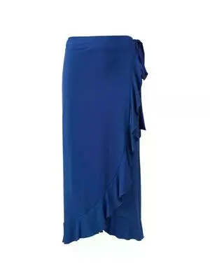 Melissa Odabash Cassidy Ruffled Wrap Midi Skirt