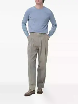 Brunello Cucinelli Crew Neck Cotton Sweater - Blue