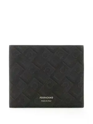 FERRAGAMO Monogram Bifold Wallet - Black
