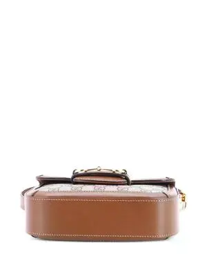 Gucci Horsebit 1955 Shoulder Bag In Gg Coated Canvas And Leather - Brown