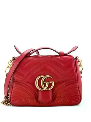 Gucci Matelassé Leather Mini Satchel - Red