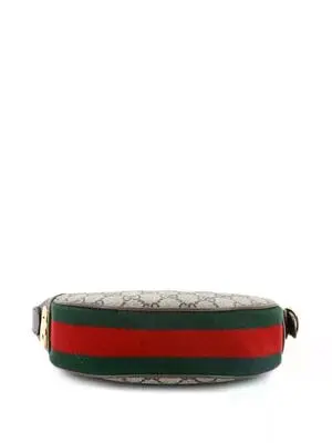 Gucci Ophidia Half Moon Mini Hobo Bag In Gg Coated Canvas - Brown