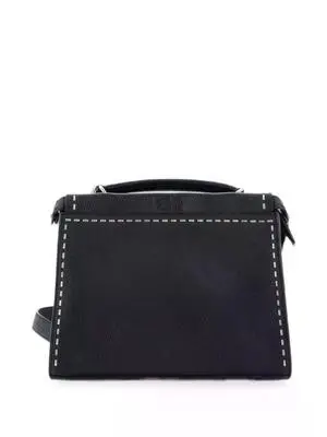 Fendi Selleria Peekaboo Fit Bag Leather Mini Shoulder Bag - Black
