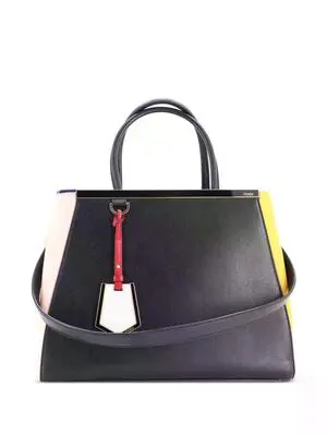 Fendi 2jours Leather Medium Tote Bag - Black