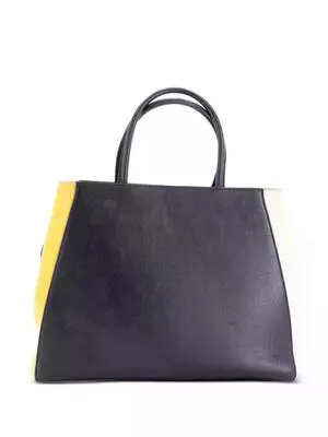Fendi 2jours Leather Medium Tote Bag - Black