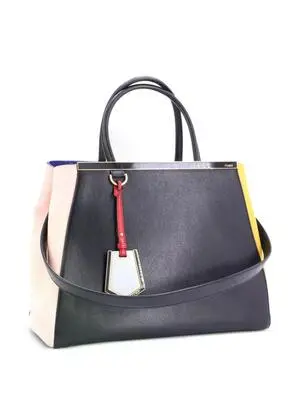 Fendi 2jours Leather Medium Tote Bag - Black