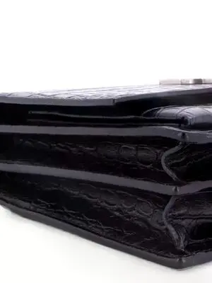 Saint Laurent Medium Croc Effect Leather Crossbody Bag