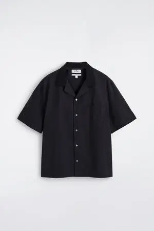 Cos Camp-collar Cotton Shirt - Black