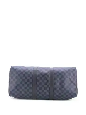LOUIS VUITTON Keepall Bandouliere 45 Travel Bag In Damier Cobalt - Blue
