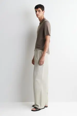 Cos Contrast-tipped Silk-cotton Polo Shirt