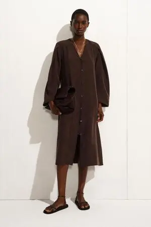 Cos Gathered Silk Midi Dress