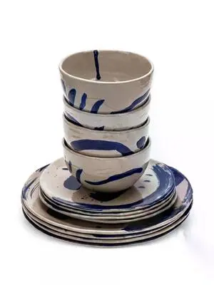 SERAX Sophia Brushstroke-print Dinner Set - Neutrals
