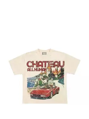 ALL HUMAN Holidae Distressed-effect T-shirt - Neutrals