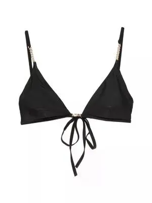 Karl Lagerfeld Chain-link Triangle Bikini Top - Black