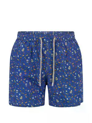 MC2 SAINT BARTH All-over Print Drawstring Swim Shorts - Blue