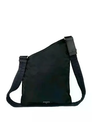 Prada Tessuto Asymmetrical Zip Top Crossbody Bag - Black