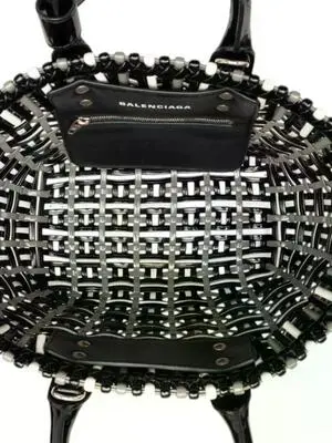 Balenciaga Faux Leather Bistro Basket Bag Xs Satchel