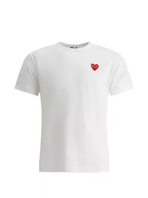 Play Comme Des Garcon Heart Patch T-shirt - White