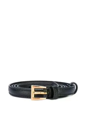 Prada Thin Leather Belt With Buckle Fastening - Black