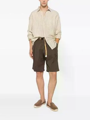 WHITE SAND Belted Pleated Shorts