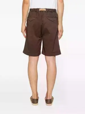WHITE SAND Belted Pleated Shorts