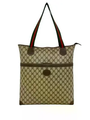 Gucci Gg Supreme Web Tote Bag - Neutrals