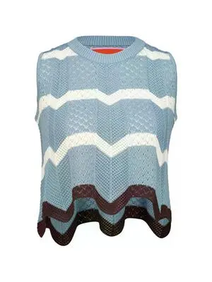 La DoubleJ Chevron Open-knit Top