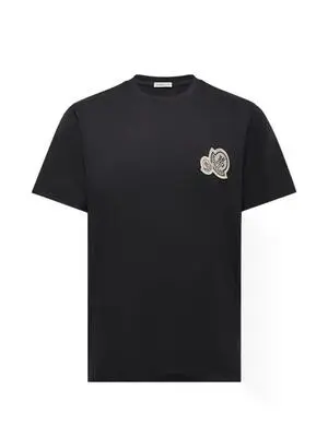 Moncler Double Logo-patch T-shirt - Black