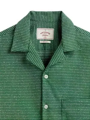 Portuguese Flannel Polka-dot Camp-collar Shirt
