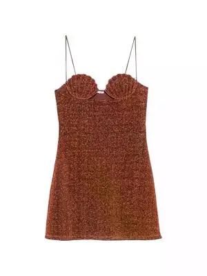 Oseree Lumière Shell Metallic-effect Mini Dress