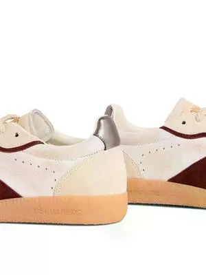 Dsquared2 Leather And Suede Low-top Sneakers With Upside Down Logo