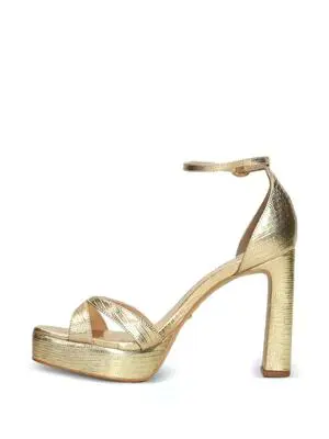 WERNER Lizard-effect Platform Sandals - Gold