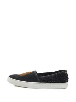 CHRISTIAN LOUBOUTIN Suede Embroidered Spike Sneakers
