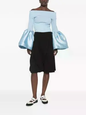 MARQUES' ALMEIDA Off-shoulder Ribbed Knit Blouse
