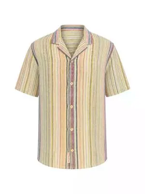 REVOLUTION NOW Striped Short-sleeved Shirt - Neutrals