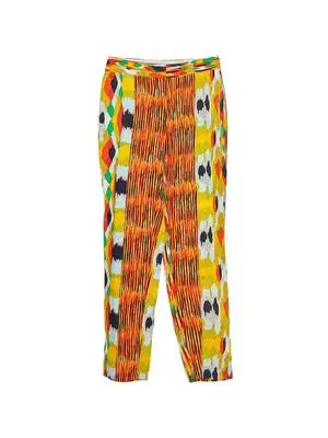 Celine Abstract Print Cropped Trousers - Yellow