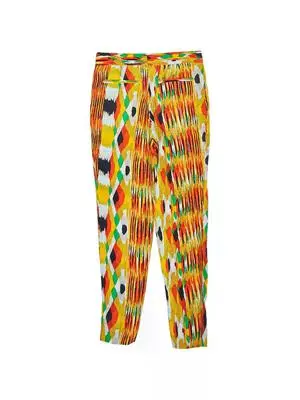 Celine Abstract Print Cropped Trousers
