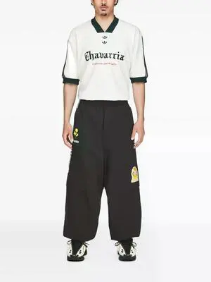 Adidas Oversized Track Pants With Signature 3-stripe Detailing - Black