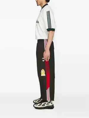 Adidas Oversized Track Pants With Signature 3-stripe Detailing - Black