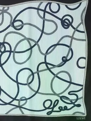 Loewe Rope-print Silk Scarf - Blue